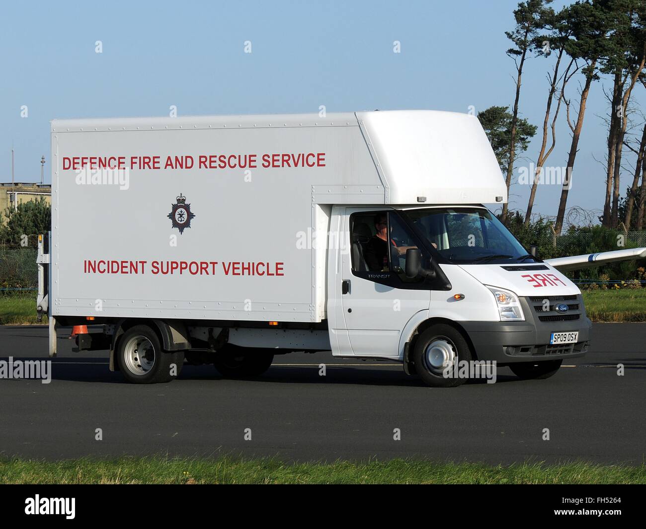 A Ford Transit incident support vehicle of the Defence Fire and Rescue ...