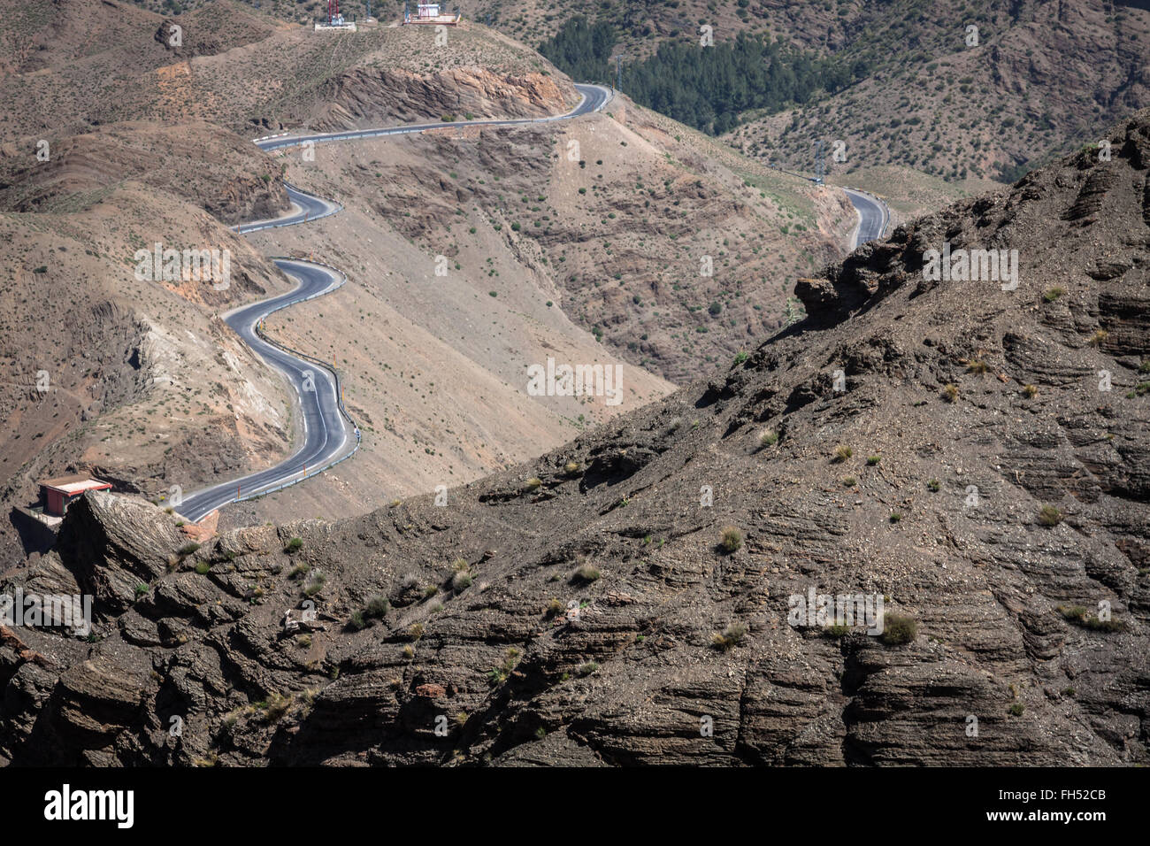 Curly road in the High Atlas mountains in Morocco Stock Photo - Alamy
