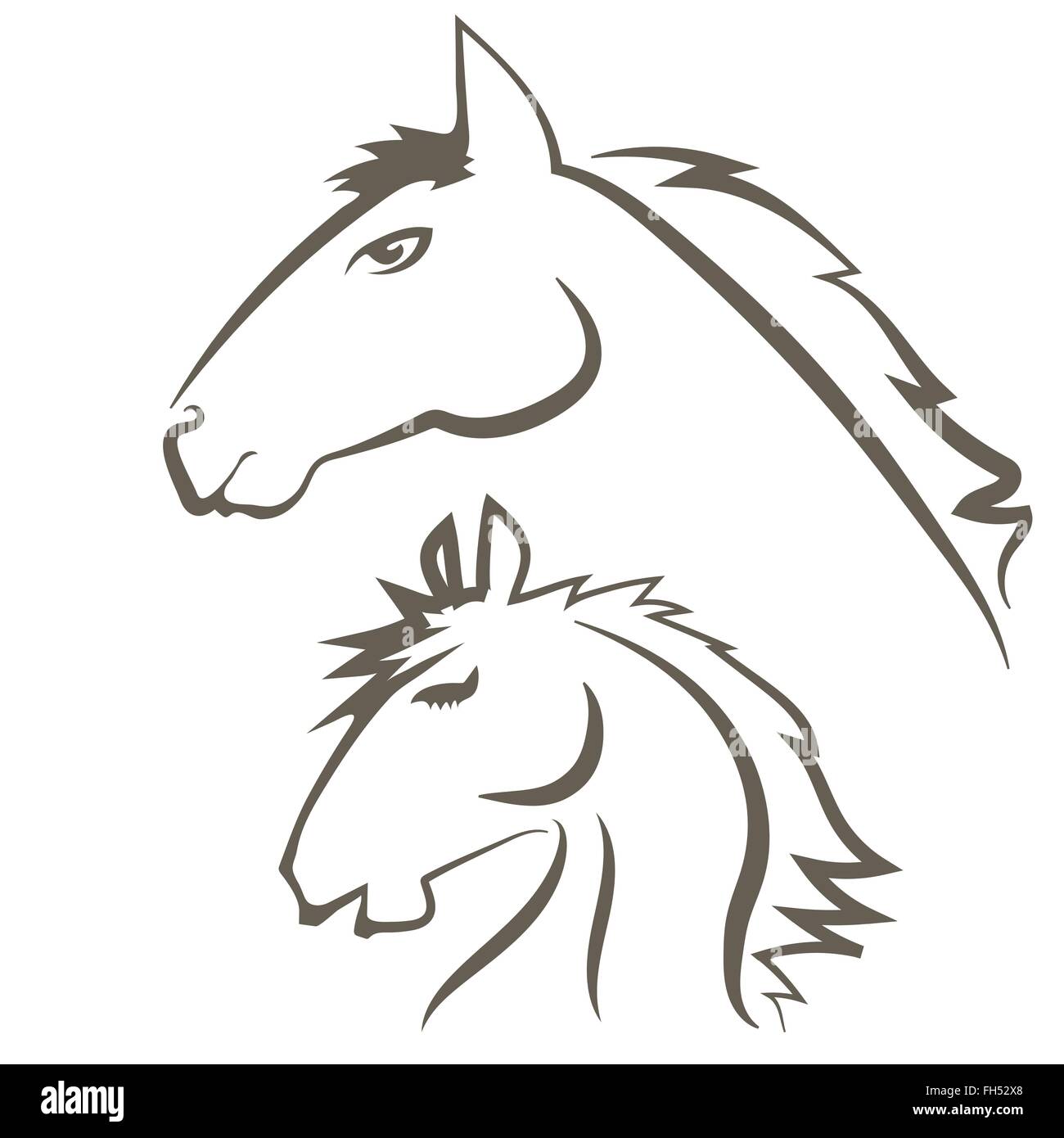 White horses on background Stock Vector Images - Alamy