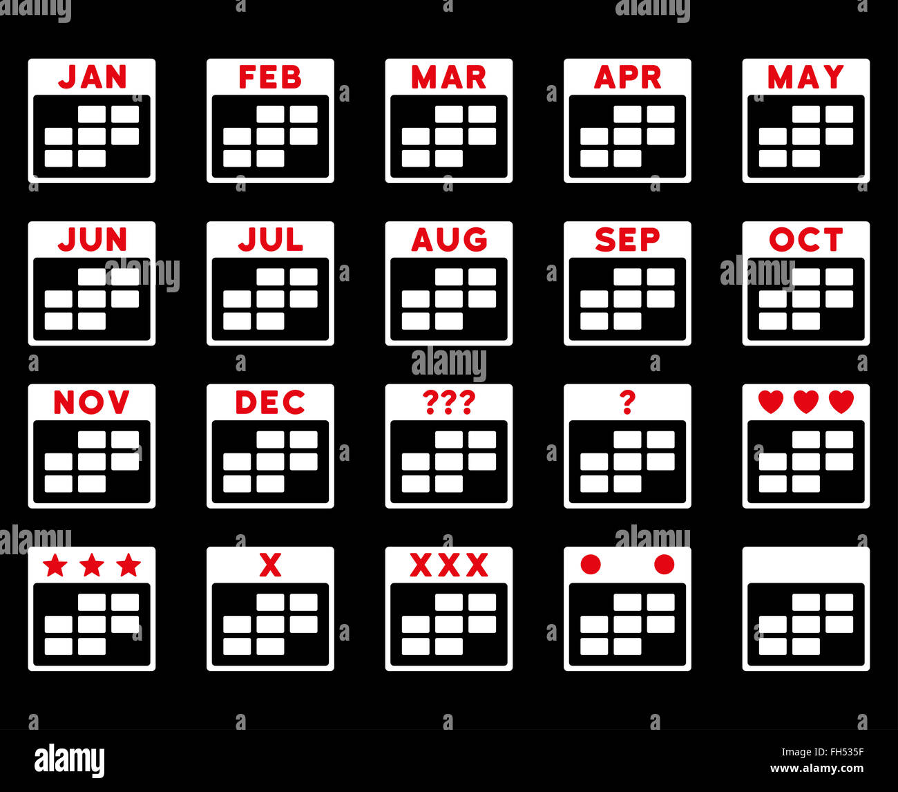 Calendar Months Icon Stock Photo - Alamy