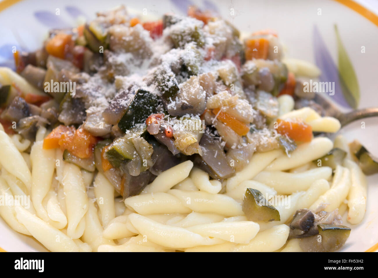 macaroni with vegetable ragu a veggie bolognese-style sauce Stock Photo ...