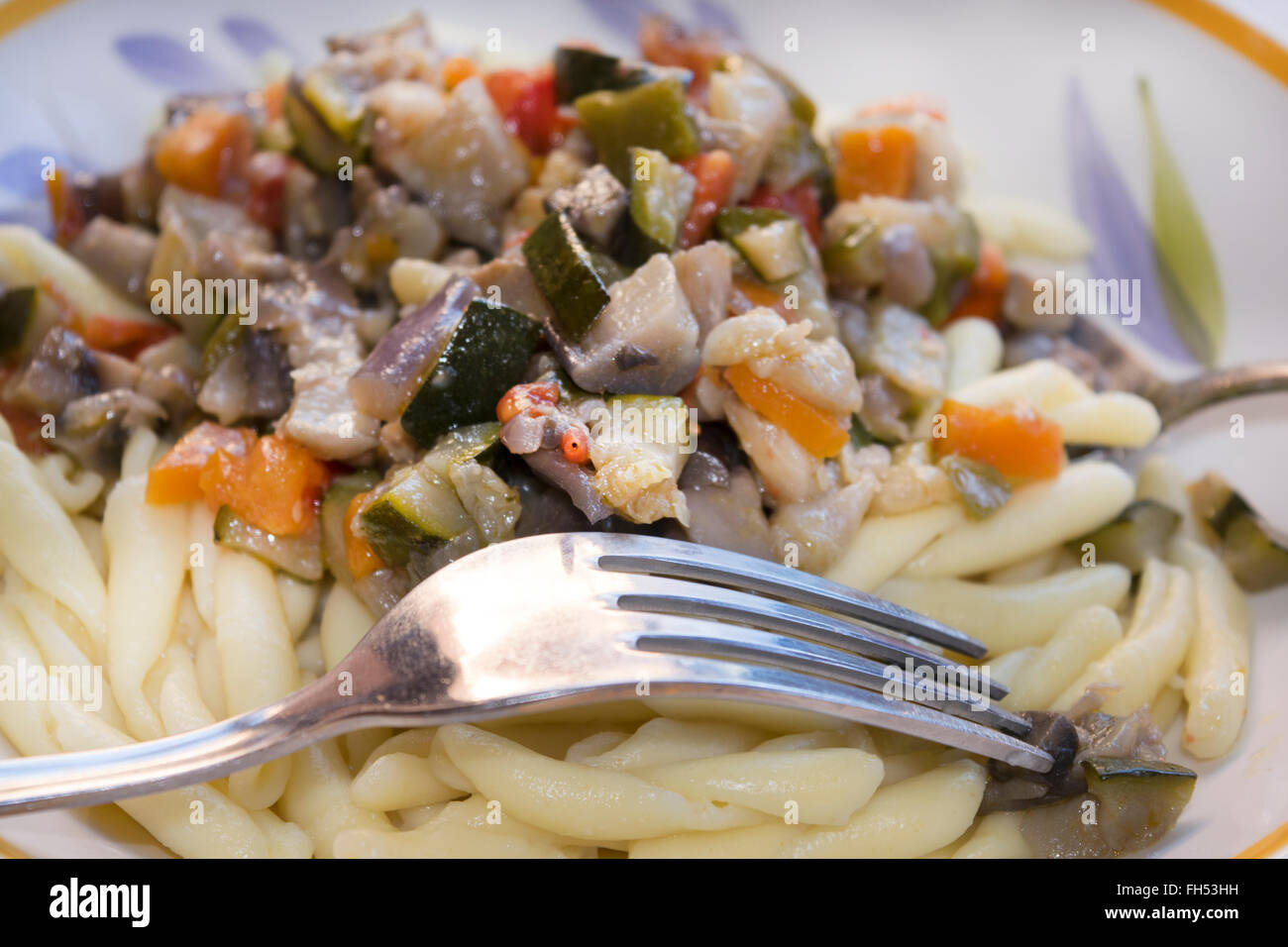 macaroni with vegetable ragu Stock Photo - Alamy
