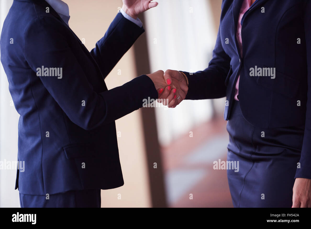 business womans make deal and handshake Stock Photo - Alamy