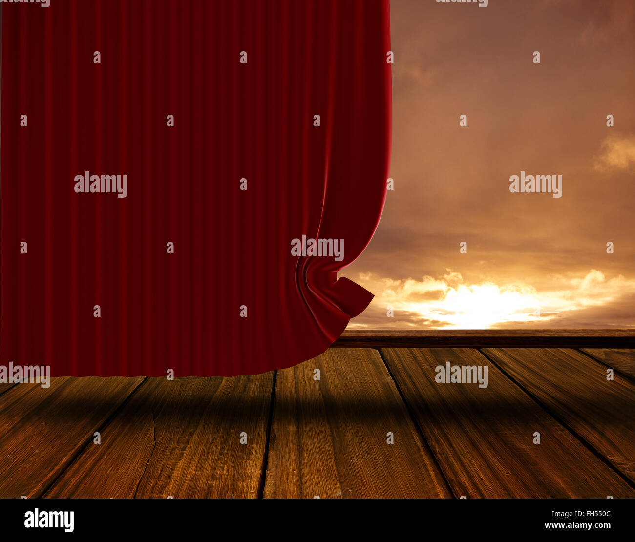 Red curtain pulling back Stock Photo - Alamy