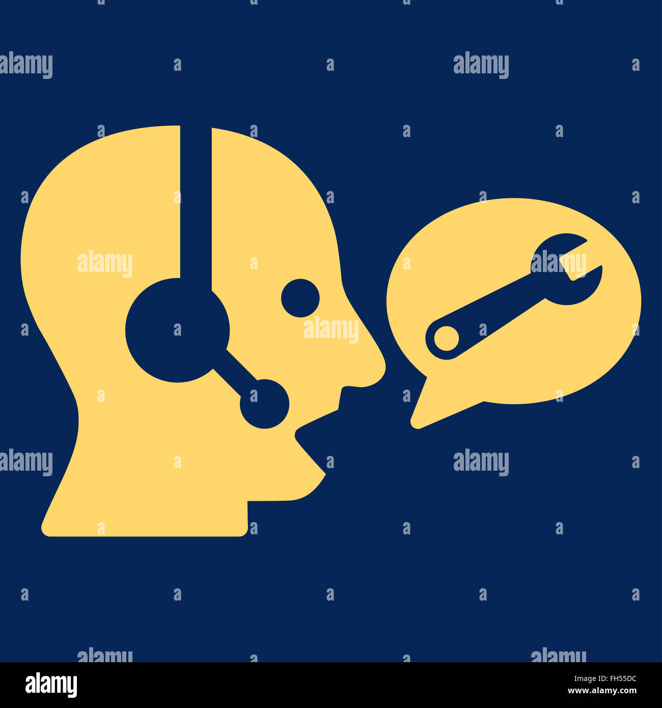 Operator Service Message Flat Icon Stock Photo - Alamy