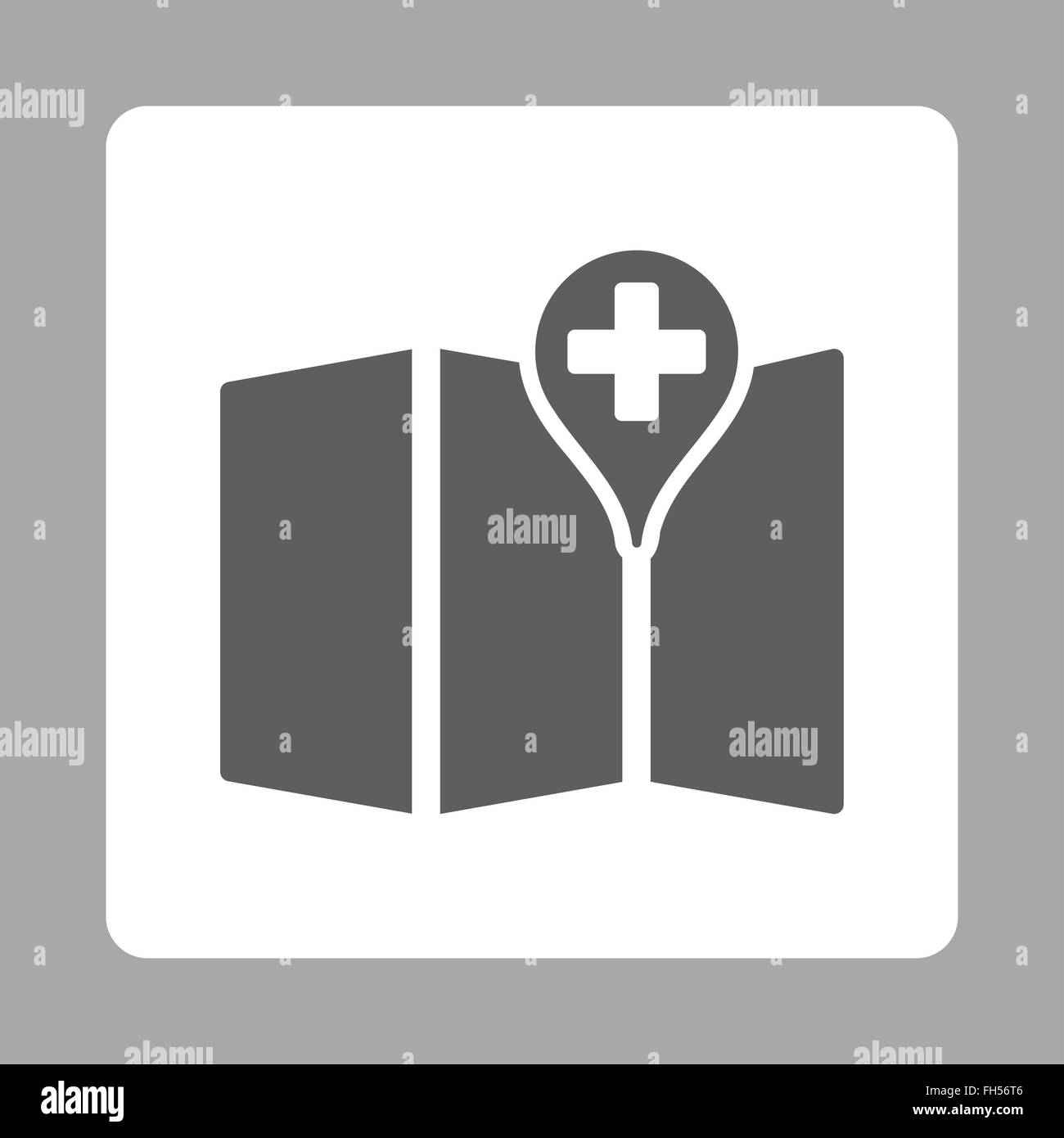 Medical Map Rounded Square Button Stock Photo - Alamy