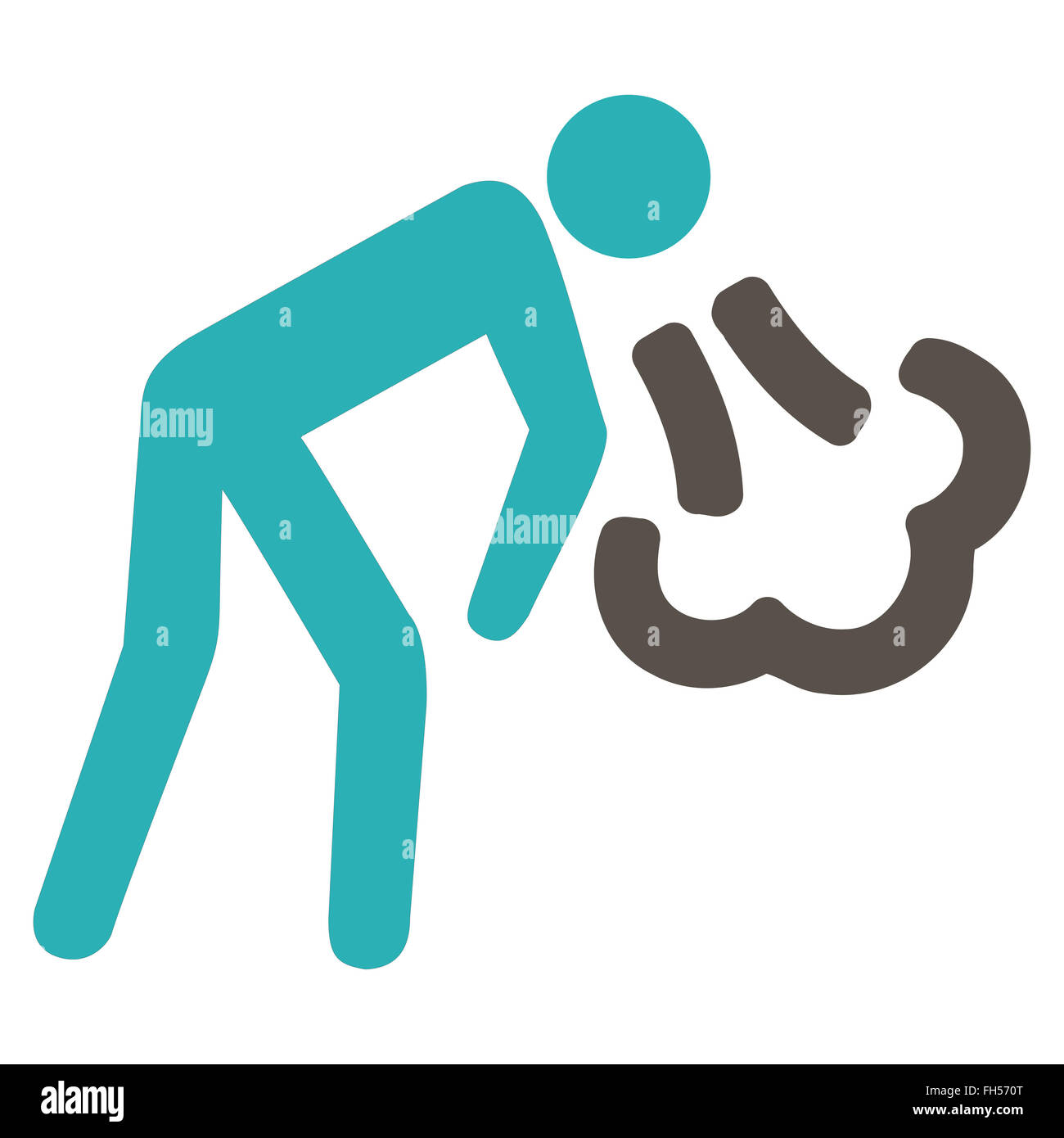 Vomiting Flat Icon Stock Photo - Alamy