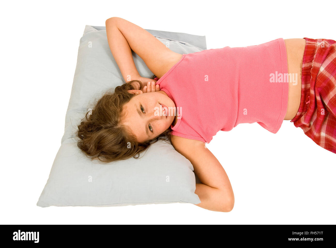 Little Girl Waking Up With A Smile Stock Photo - Alamy