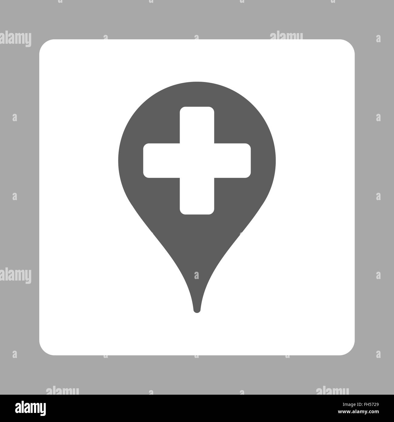 Medical Map Marker Rounded Square Button Stock Photo - Alamy