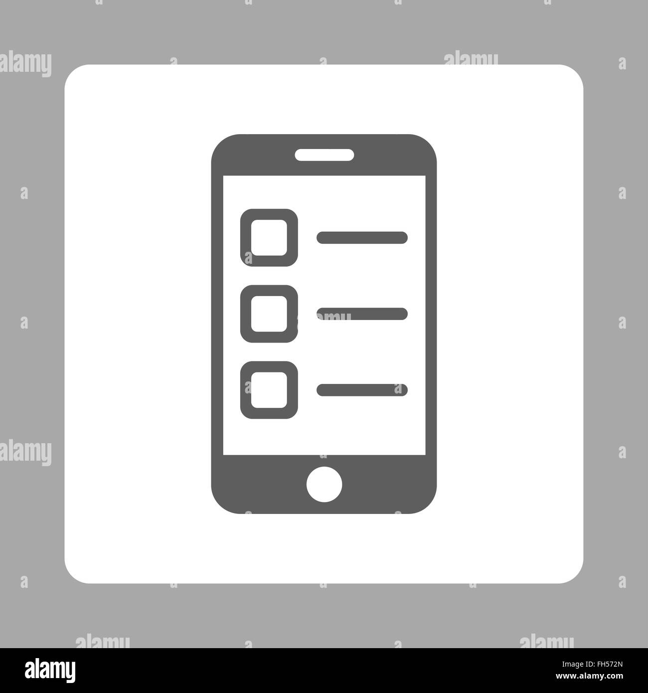 Mobile List Rounded Square Button Stock Photo - Alamy