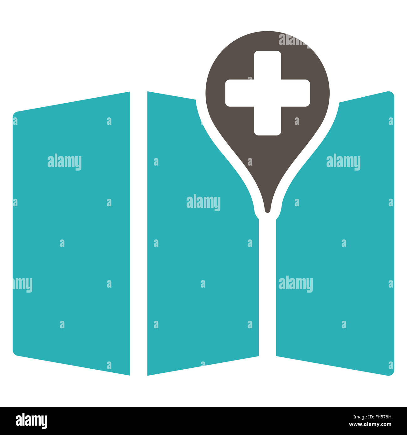 Medical Map Icon Stock Photo - Alamy