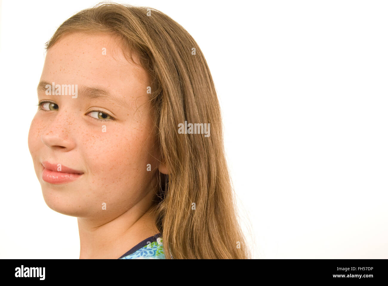 Pretty Nine-Year-Old Girl Looking At Camera Stock Photo - Alamy