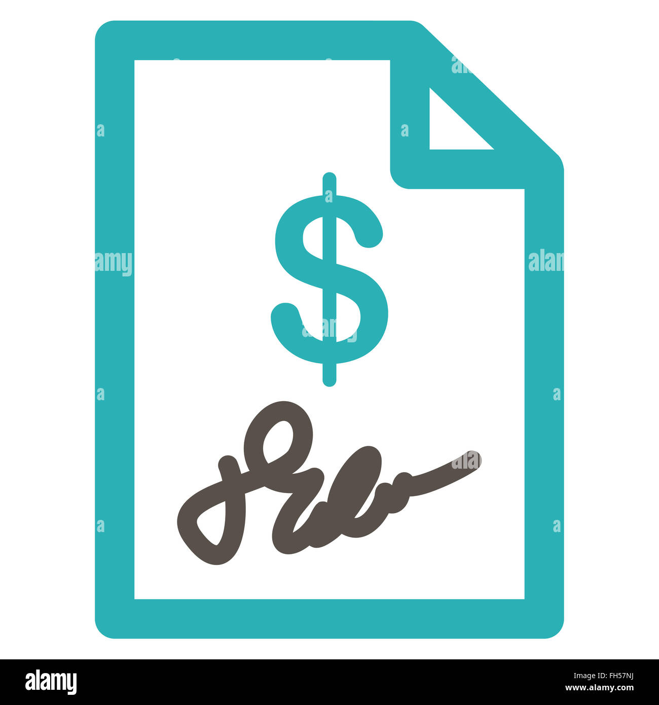 Signed Invoice Icon Stock Photo - Alamy