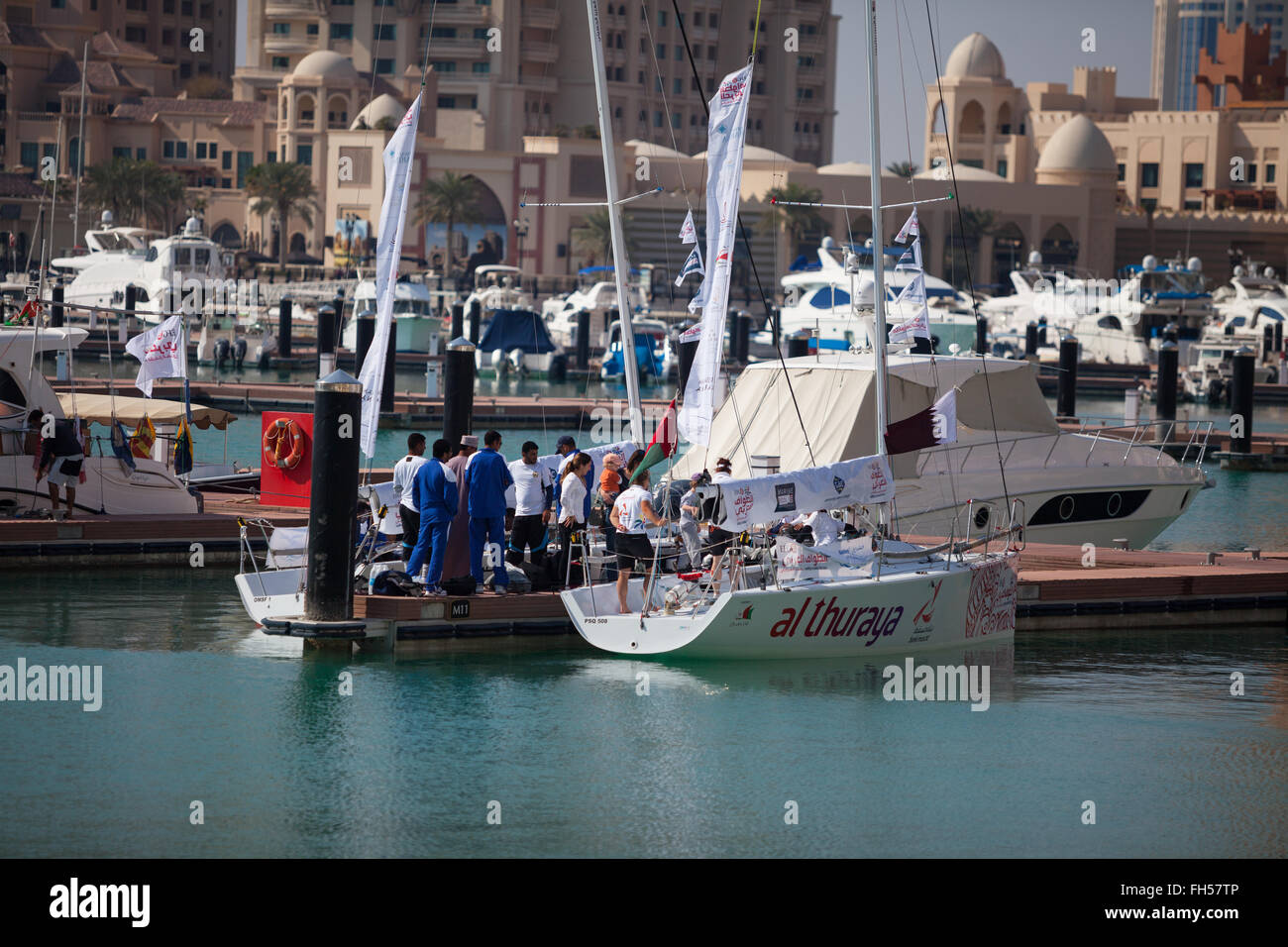 Sailing teams arrive at The Pearl Qatar on National Sports Day 2014 ...