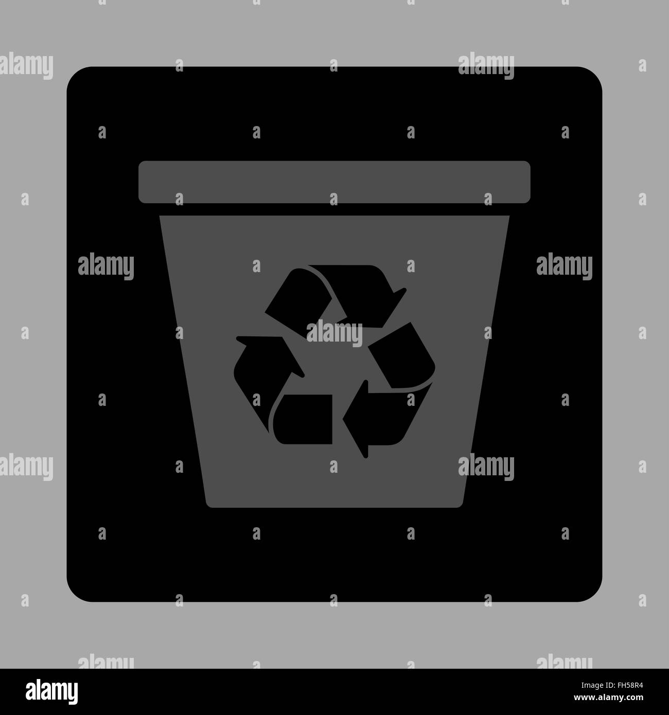 Dustbin Rounded Square Button Stock Photo - Alamy
