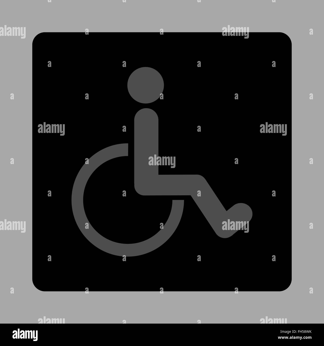 Disabled Person Rounded Square Button Stock Photo - Alamy