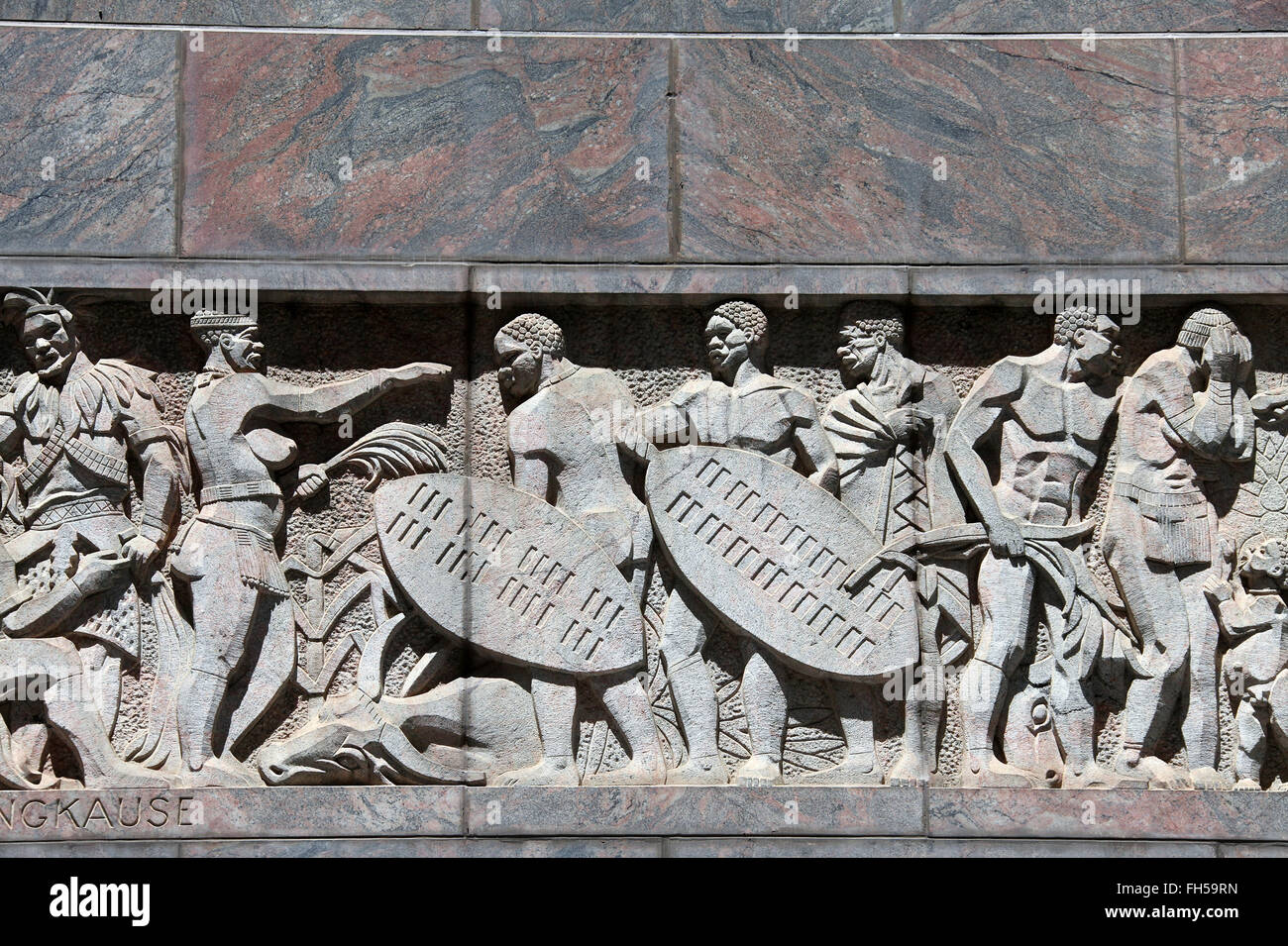 Carved stone frieze on the famous art deco Mutual Building at Cape Town ...