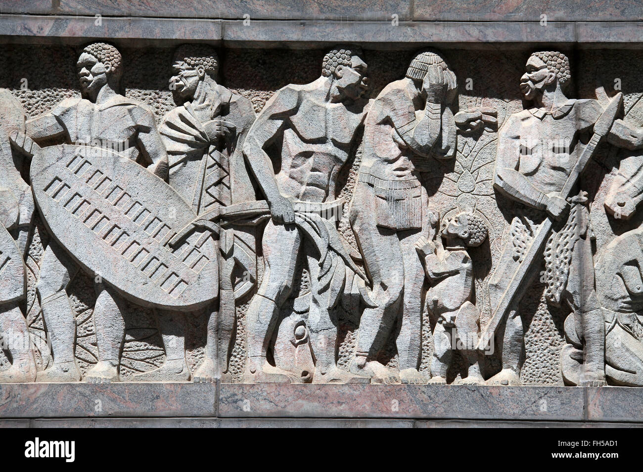 Carved stone frieze on the famous art deco Mutual Building at Cape Town ...