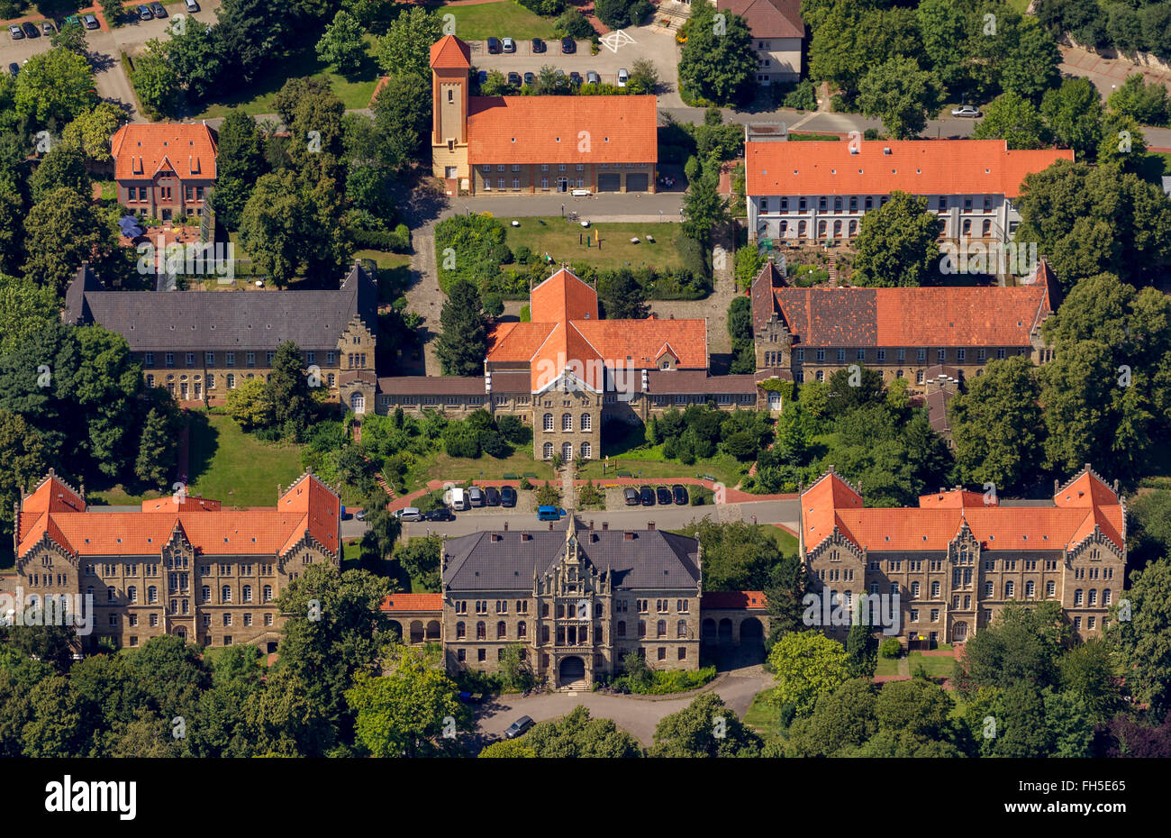 Aerial view, Lower Saxony State Hospital Osnabrück, Osnabruck, Lower ...