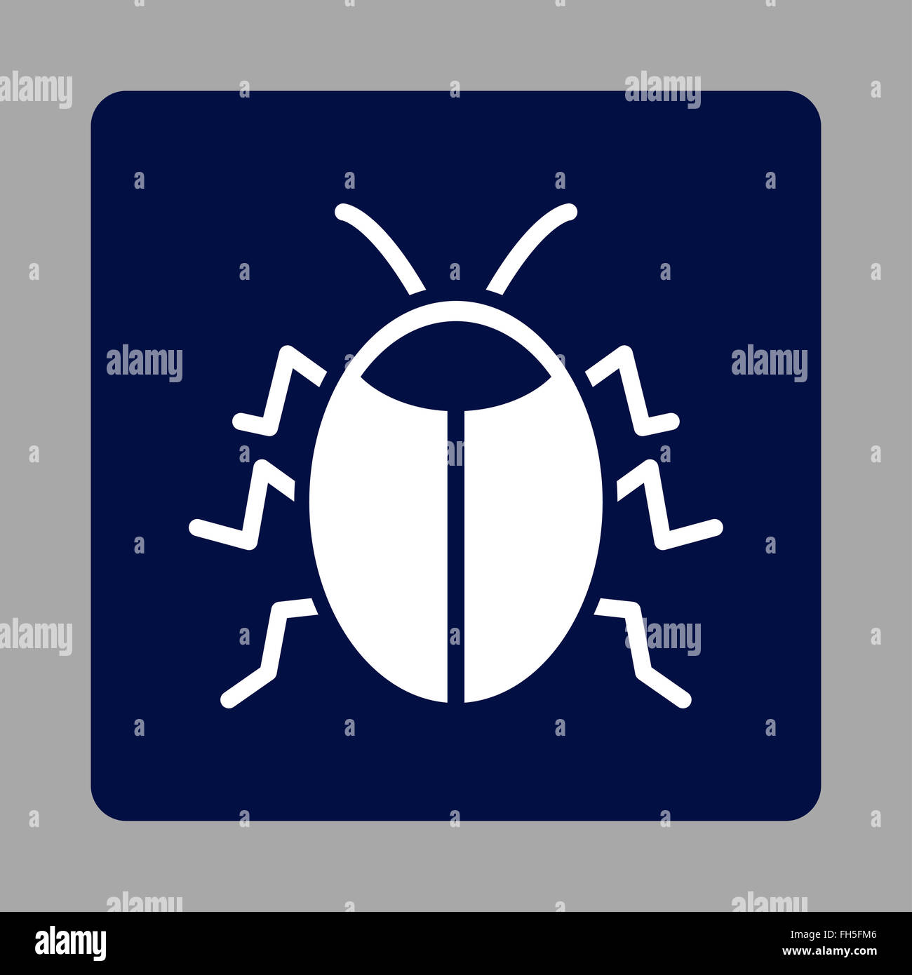 Bug Rounded Square Button Stock Photo - Alamy