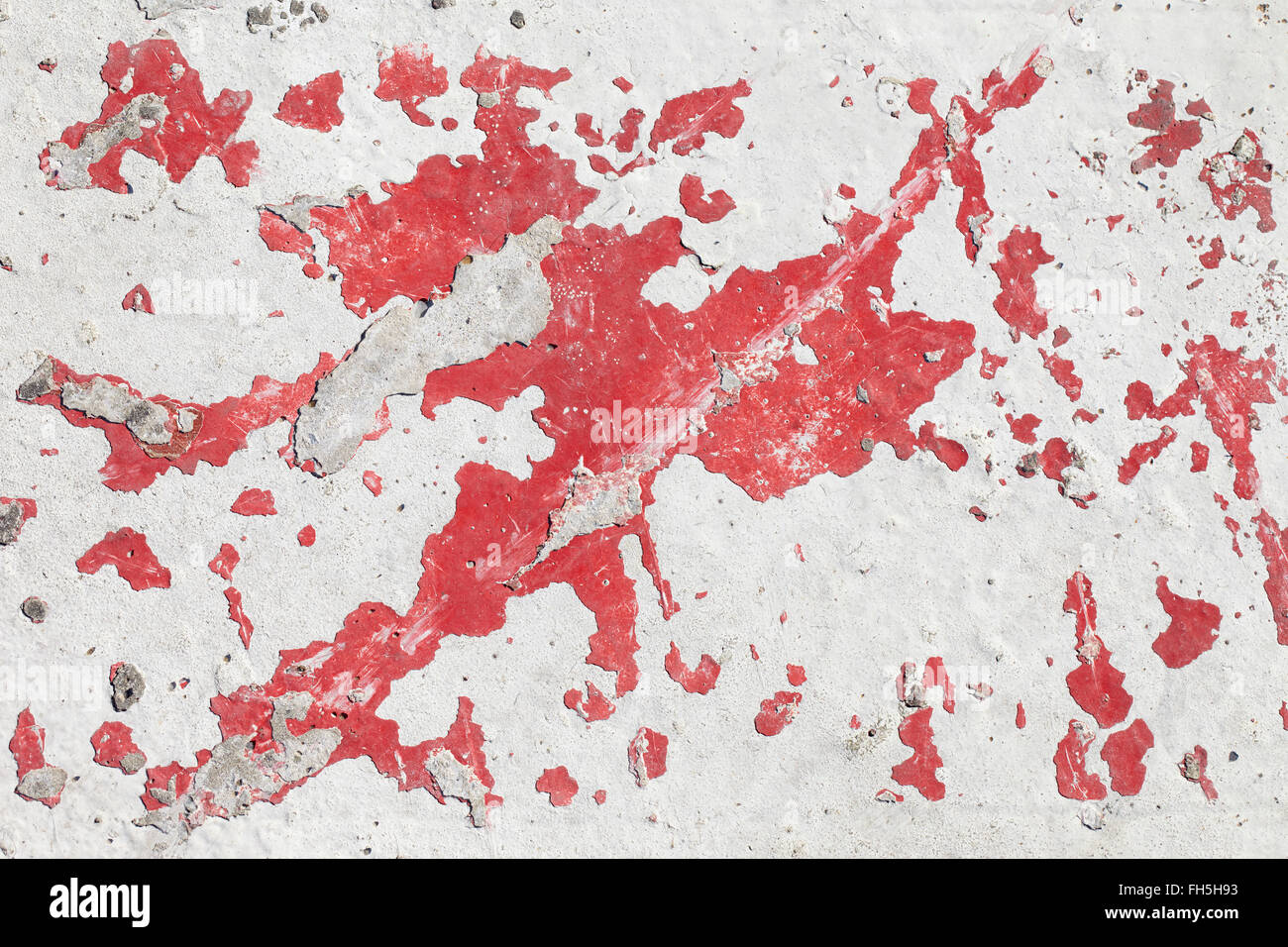 Red and White Painted Cement Floor with Chipped Paint, Saint-Jean-de ...