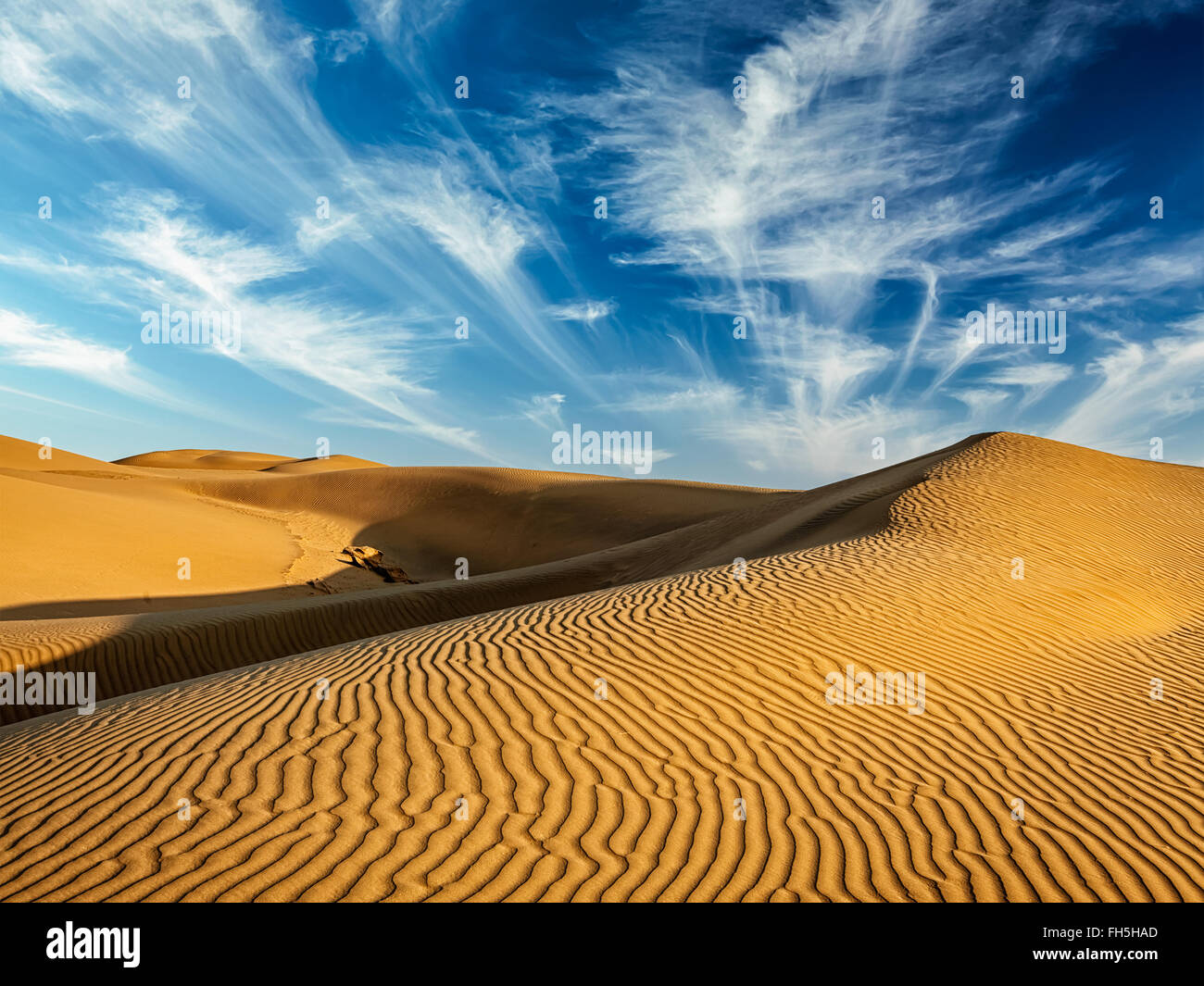 Sand dunes in desert Stock Photo - Alamy