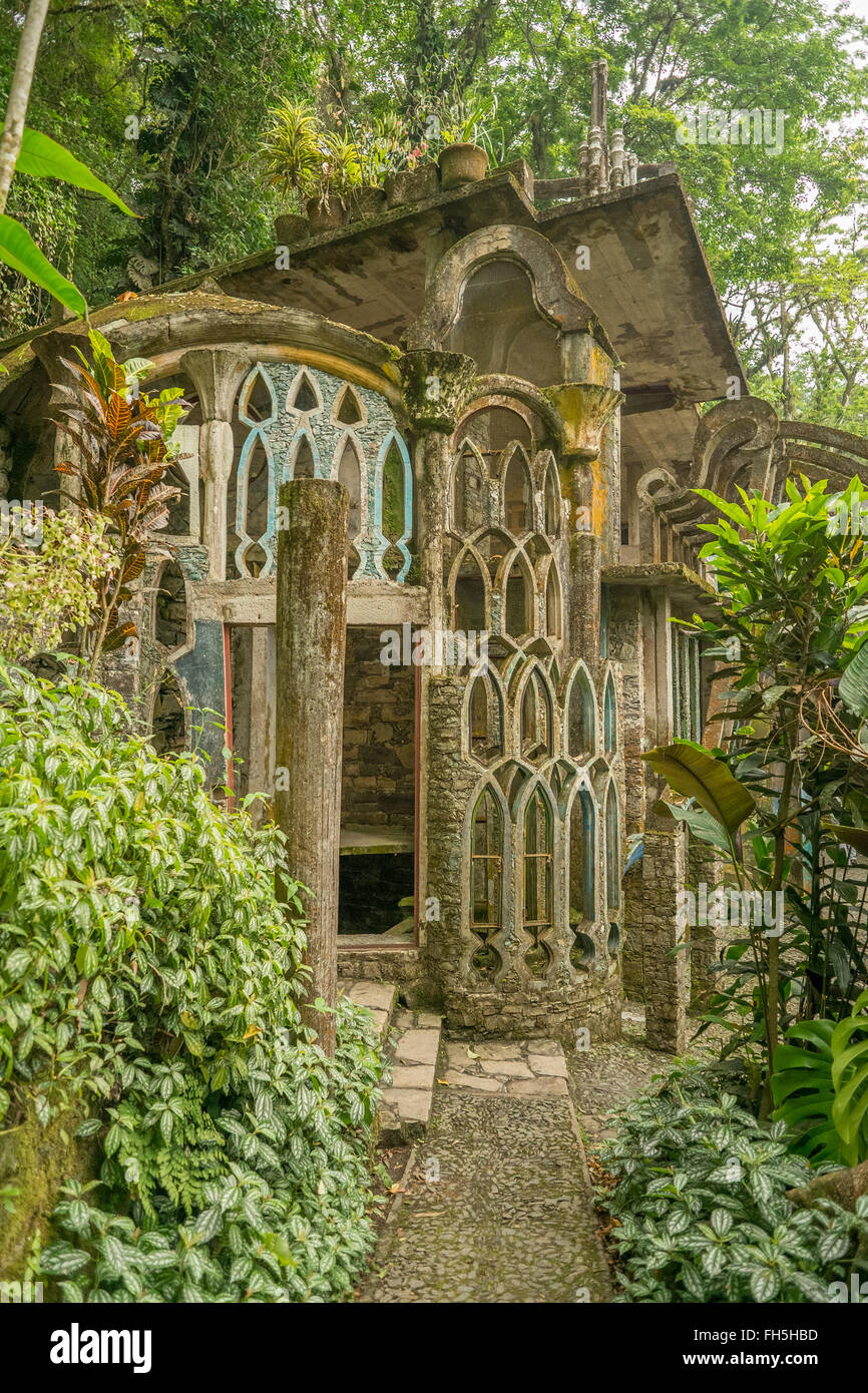 Beautiful exterior of a surreal castle located in the middle of the ...