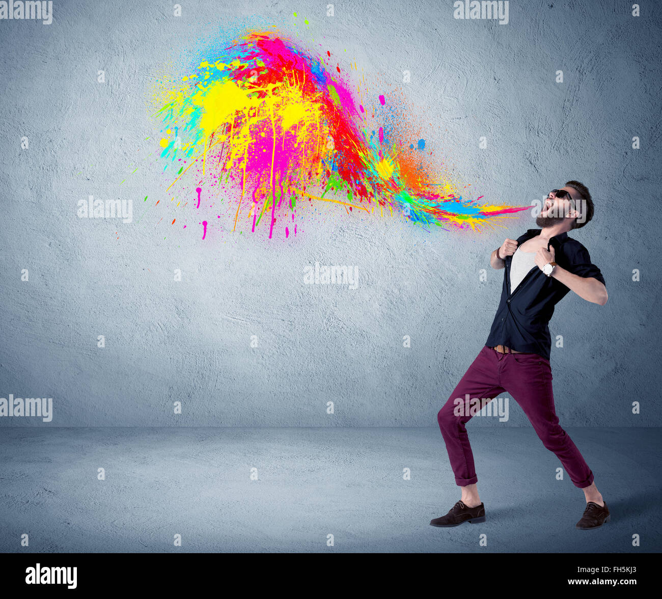 Vomit of paint hi-res stock photography and images - Alamy