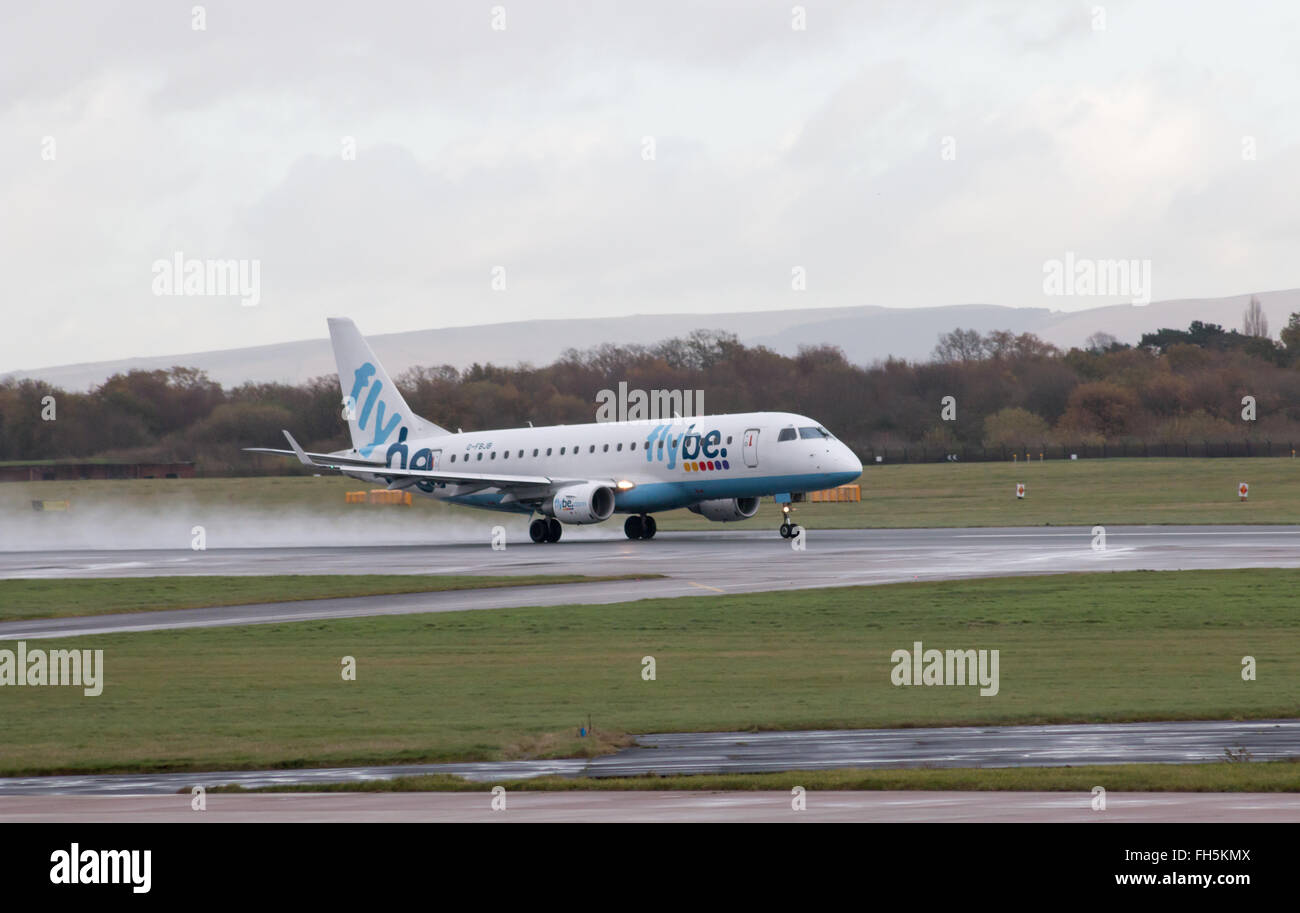 Flybe Embraer E175 narrow-body passenger plane (G-FBJB) taking off from ...