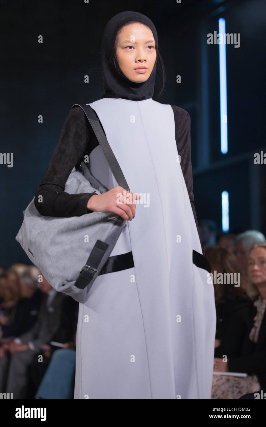 Kings Cross, London 23rd February 2016. Amanda Wakeley shows her Autumn Winter collection 2016 ...