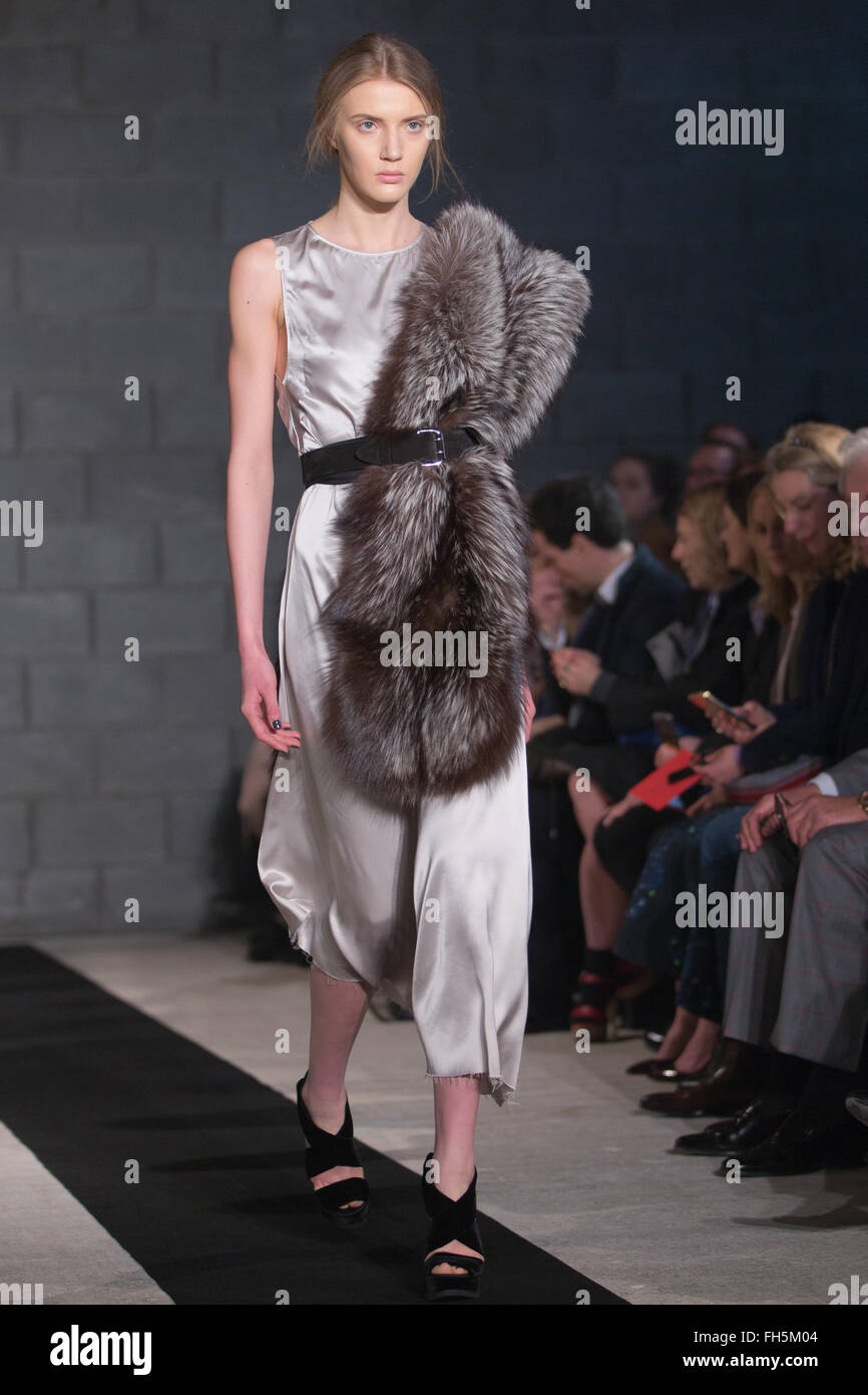 Kings Cross, London 23rd February 2016. Amanda Wakeley shows her Autumn Winter collection 2016 ...