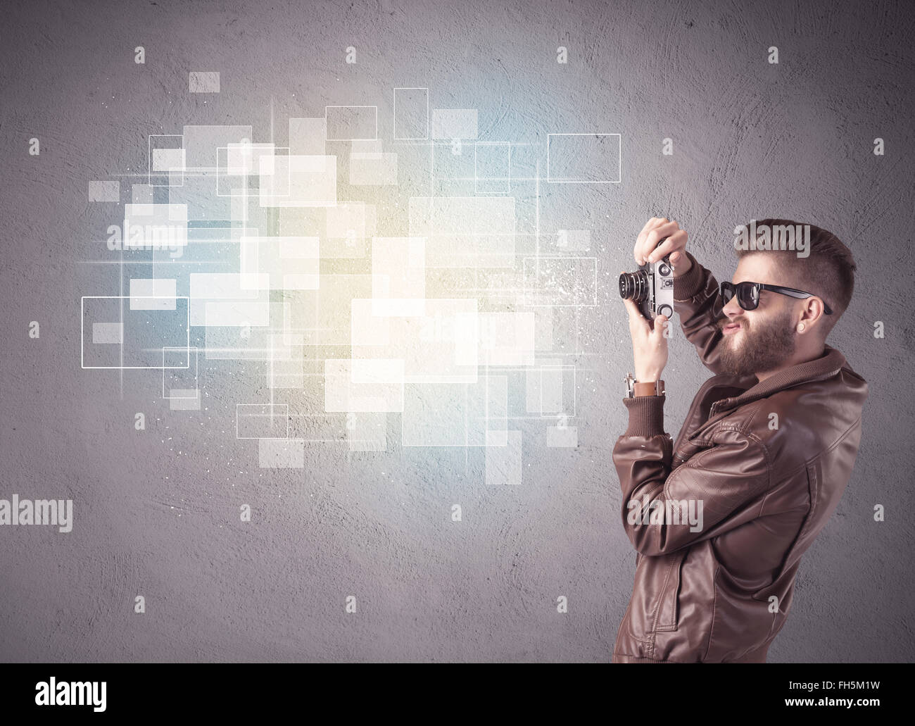 Retro hipster guy colorful hi-res stock photography and images - Alamy