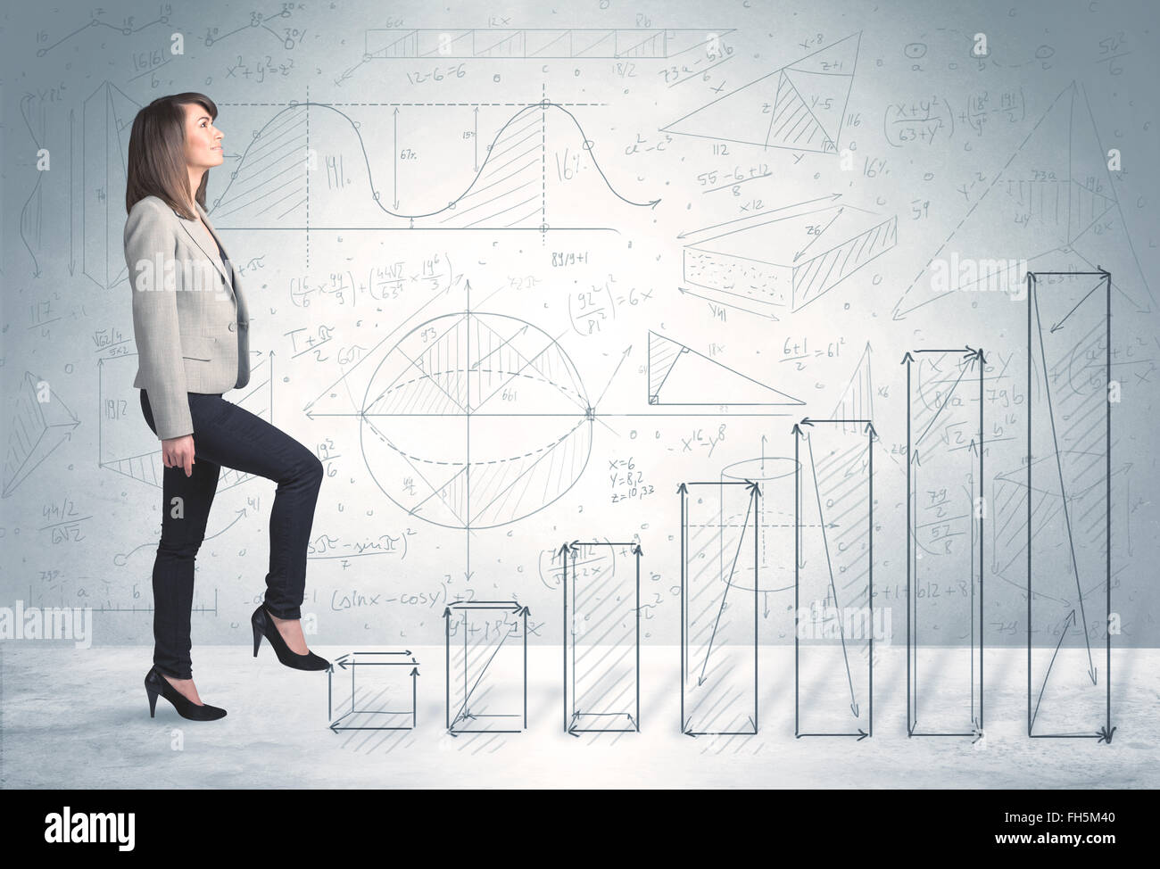 Sales growth graph businesswoman hand hi-res stock photography and ...
