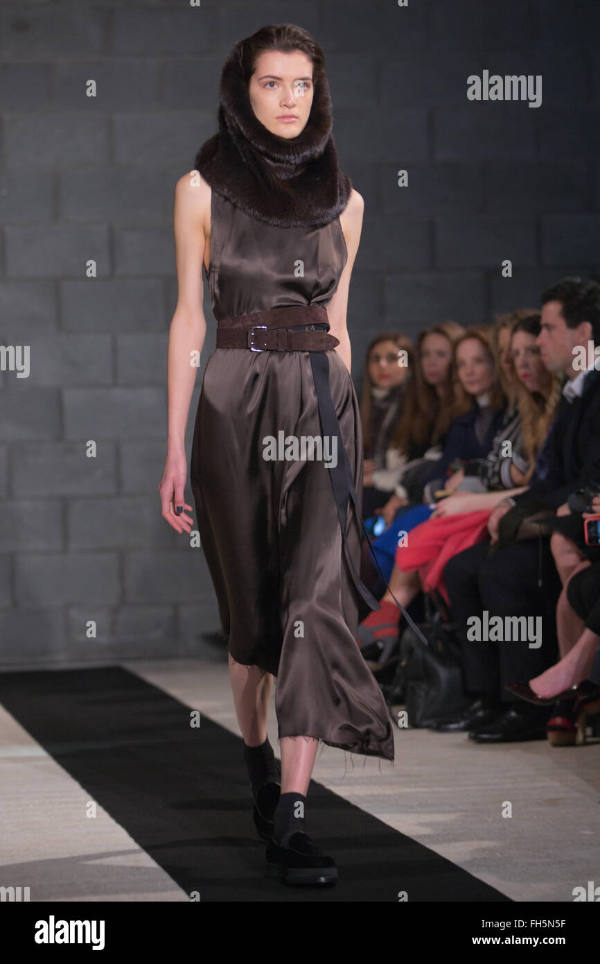 Kings Cross, London 23rd February 2016. Amanda Wakeley shows her Autumn Winter collection 2016 ...