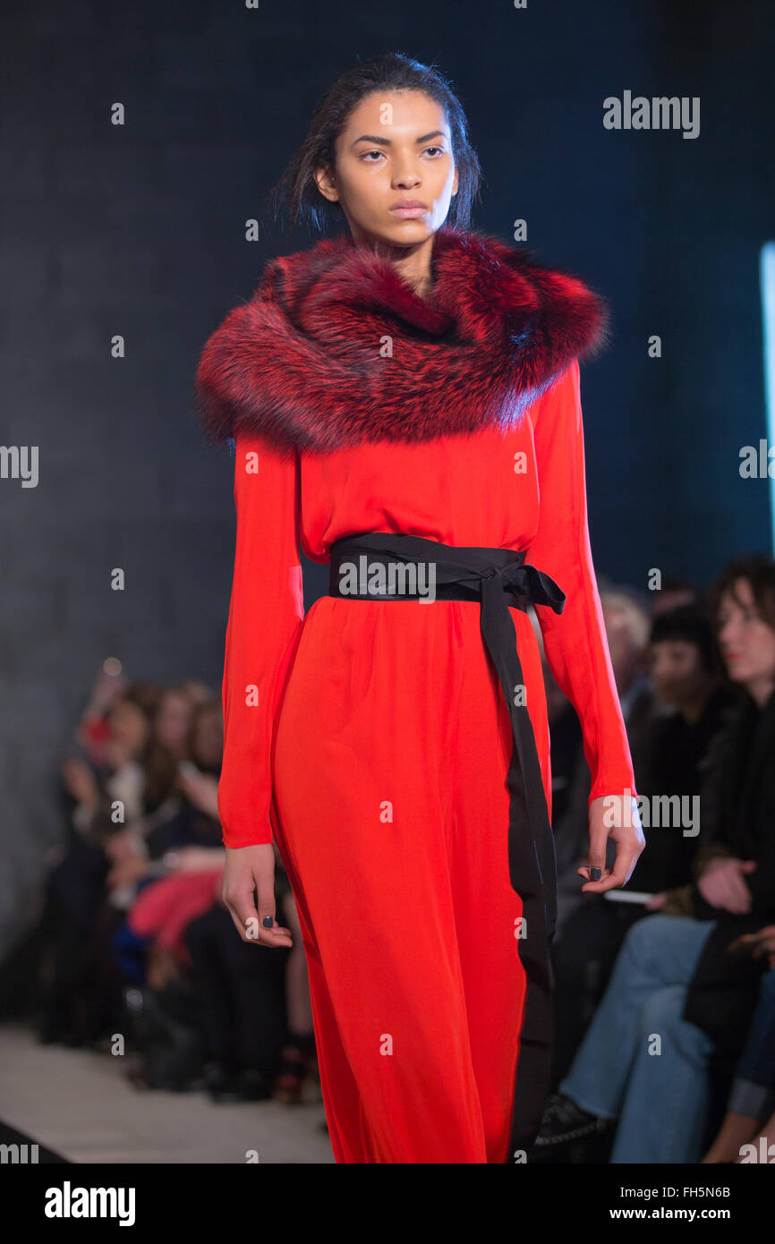 Kings Cross, London 23rd February 2016. Amanda Wakeley shows her Autumn Winter collection 2016 ...