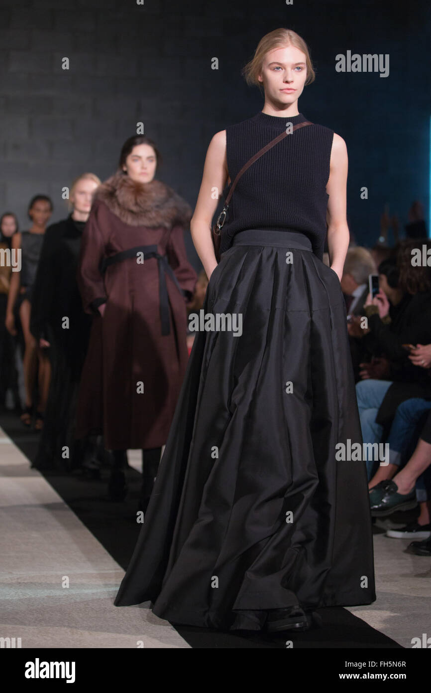 Kings Cross, London 23rd February 2016. Amanda Wakeley shows her Autumn Winter collection 2016 ...