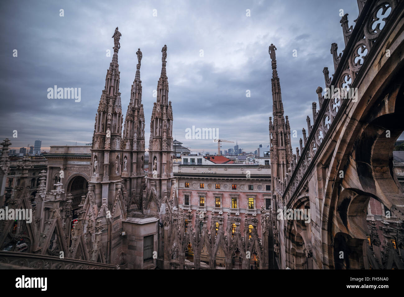 Milan, Italy: gothic roof of Cathedral Stock Photo - Alamy