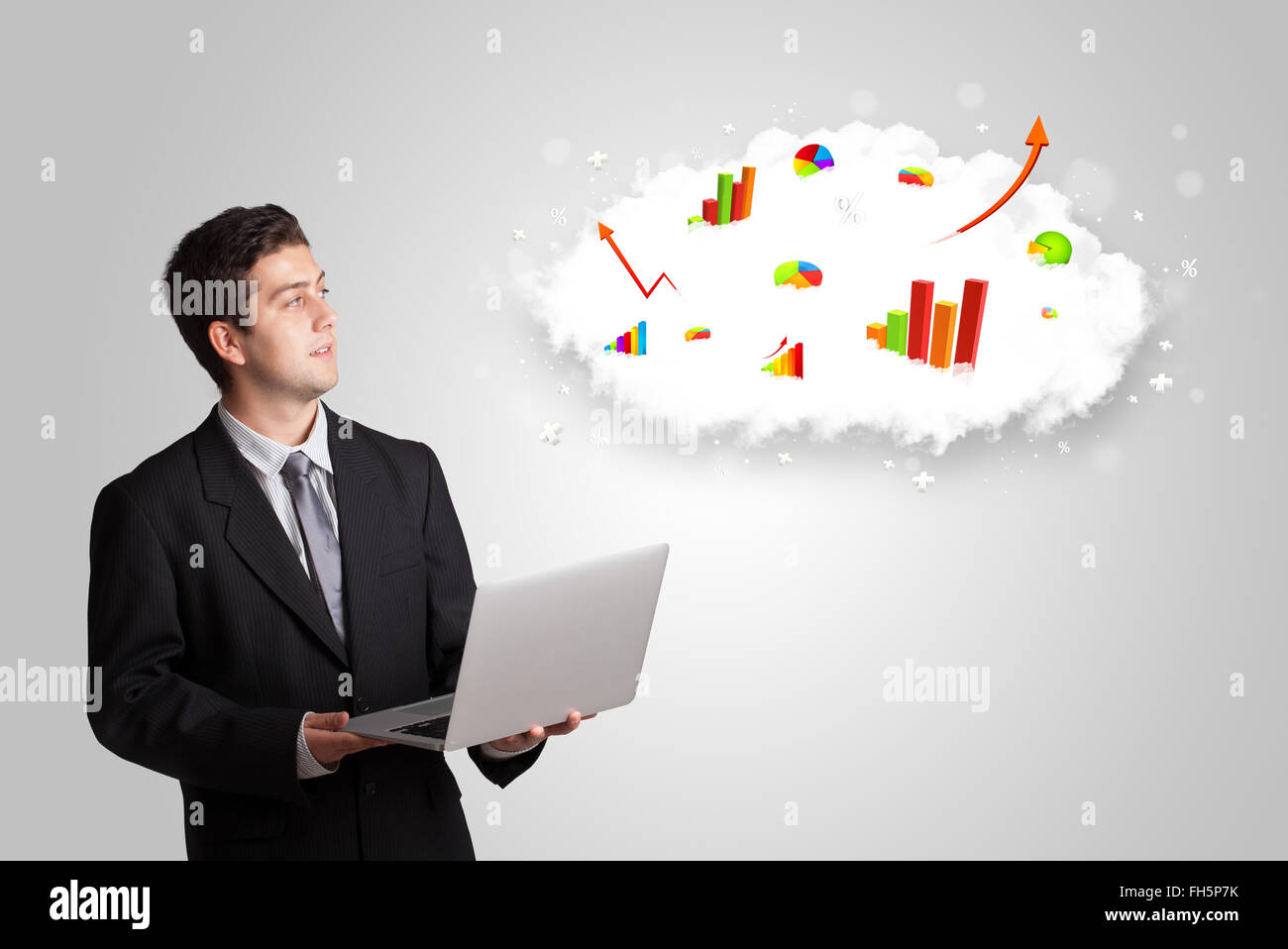 3d man presenting graph hi-res stock photography and images - Alamy