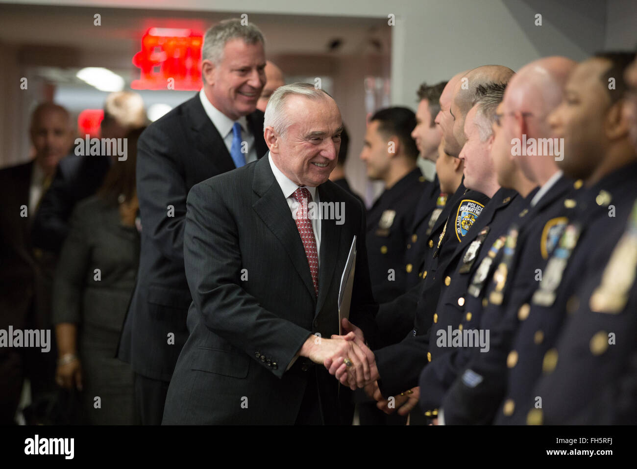 New York City, United States. 23rd Feb, 2016. Mayor de Blasio and ...