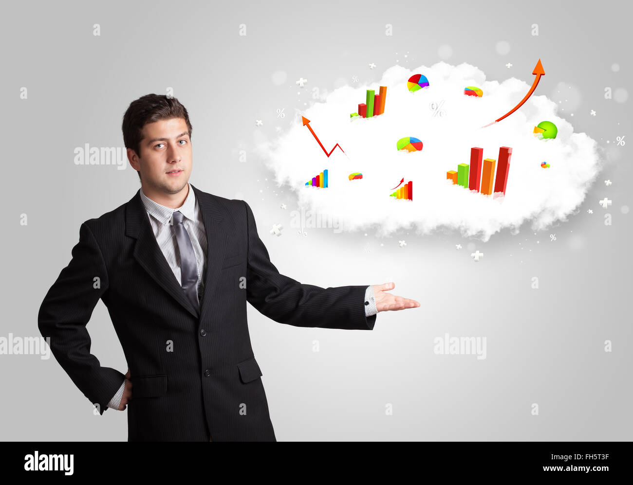 3d man presenting graph hi-res stock photography and images - Alamy