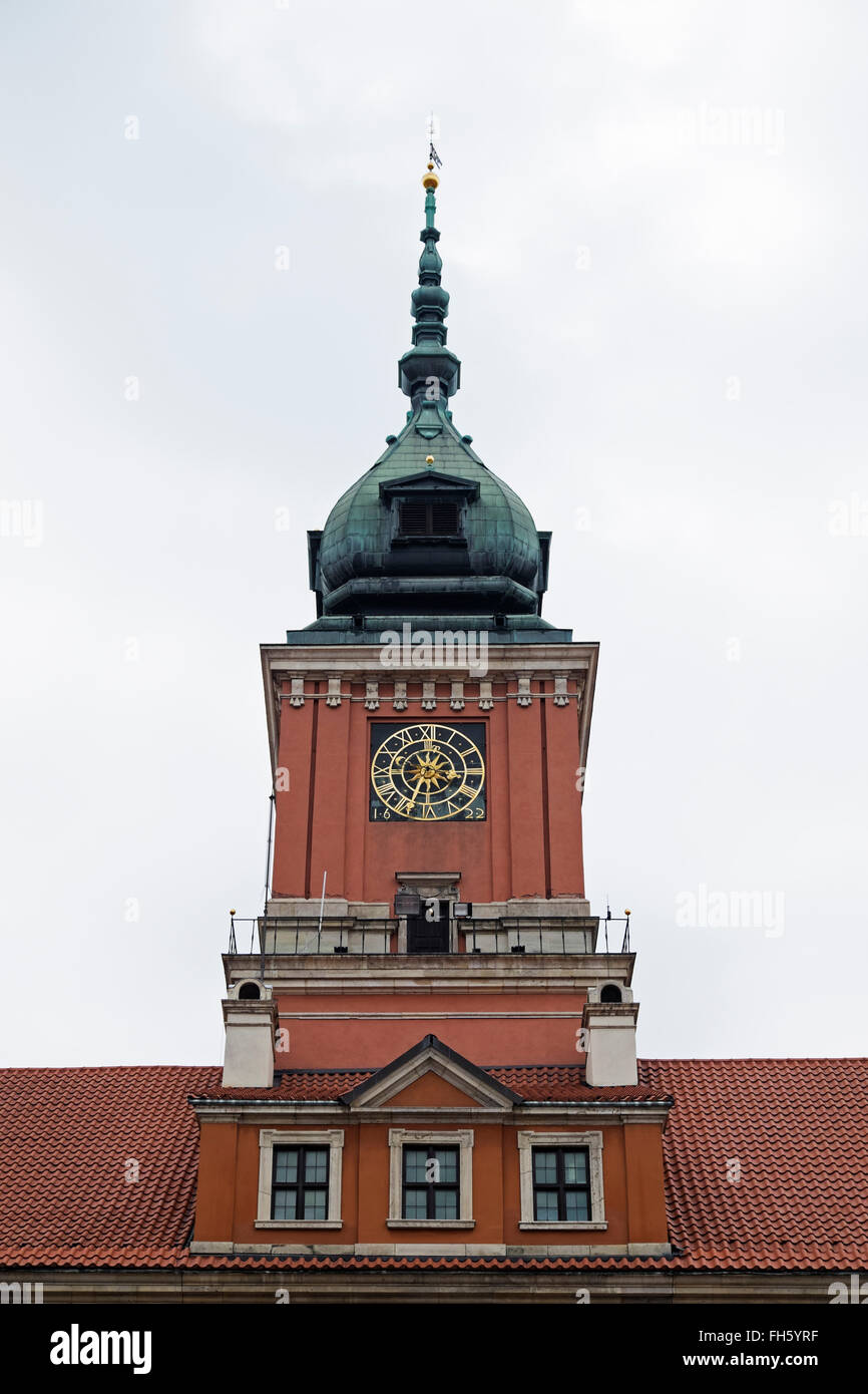 Clock Tower of Royal Castle, Stare Miasto, Warsaw, Poland Stock Photo ...