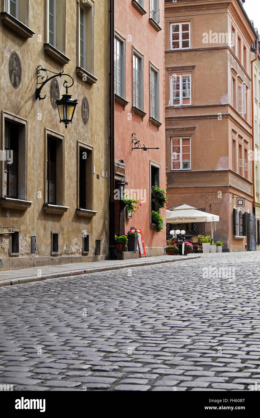 Cobblestone Street, Stare Miasto, Warsaw, Poland Stock Photo - Alamy