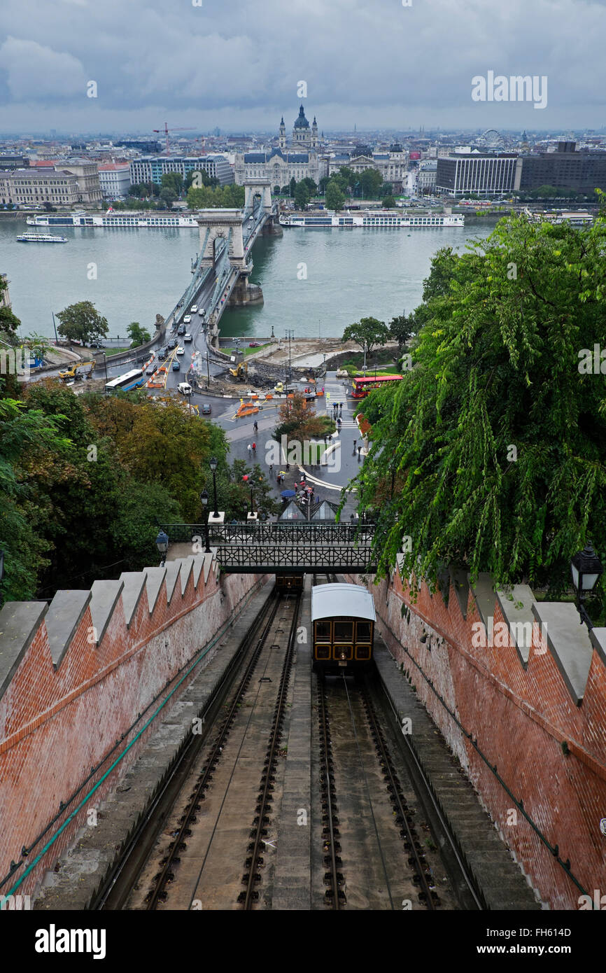 Budapest Castle Hill Funicular, Castle Hill, Budapest, Hungary Stock ...