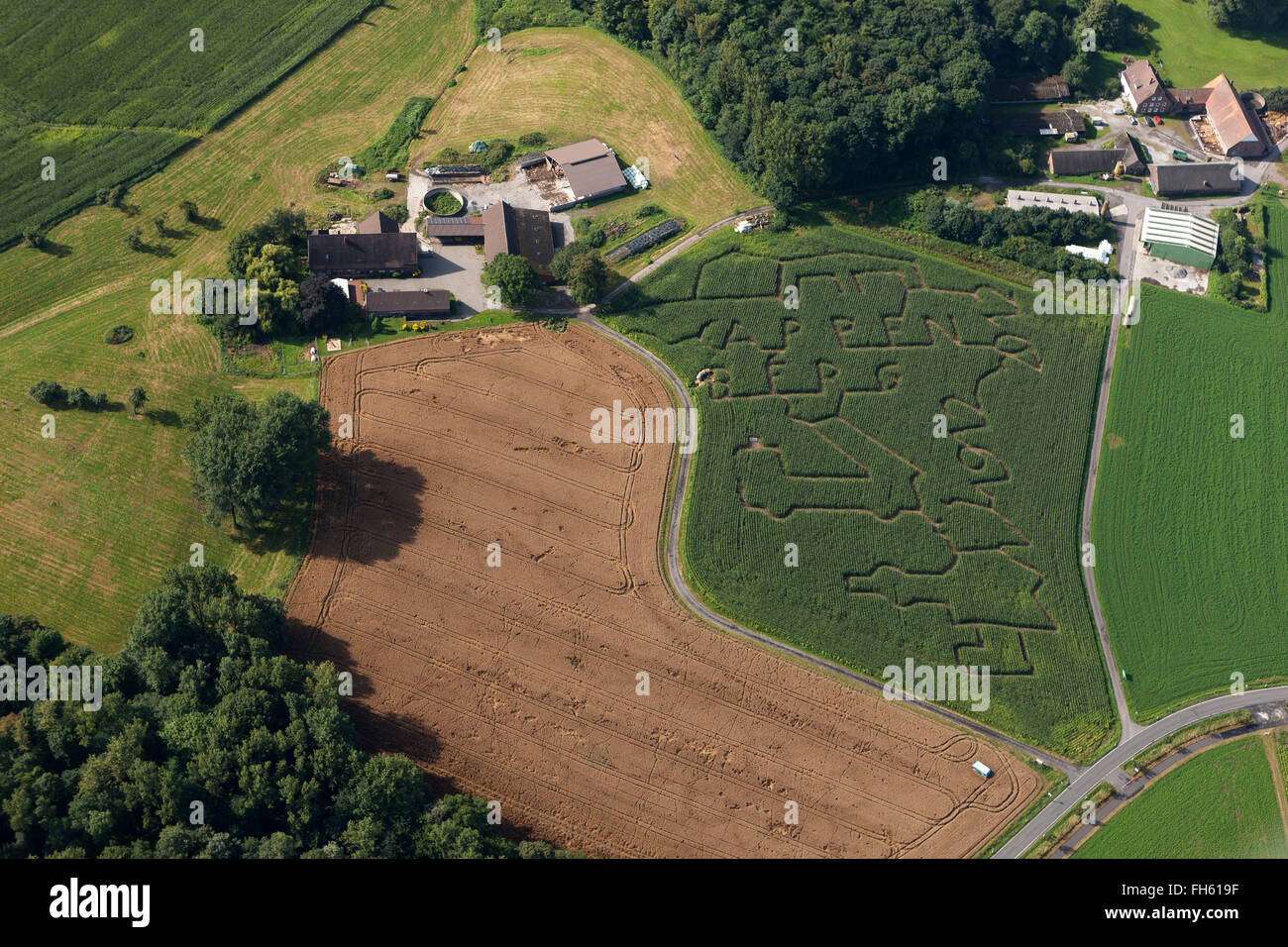Corn maze aerial hi-res stock photography and images - Alamy