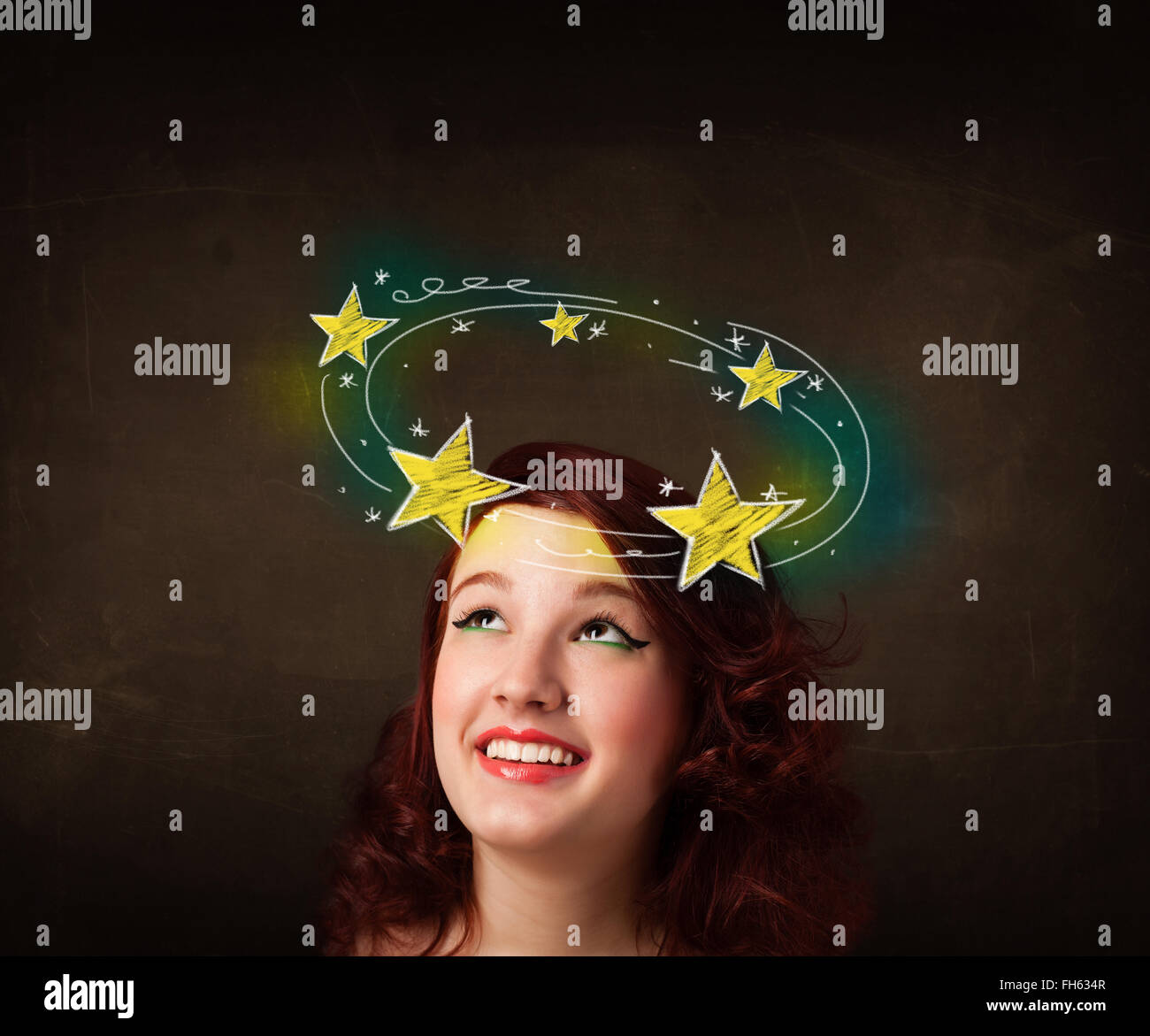 Expression of dizzy stars hi-res stock photography and images - Alamy