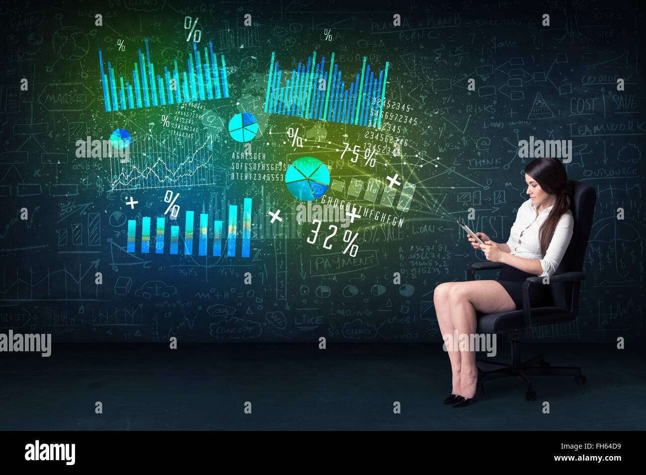 High tech charts graphs hi-res stock photography and images - Alamy