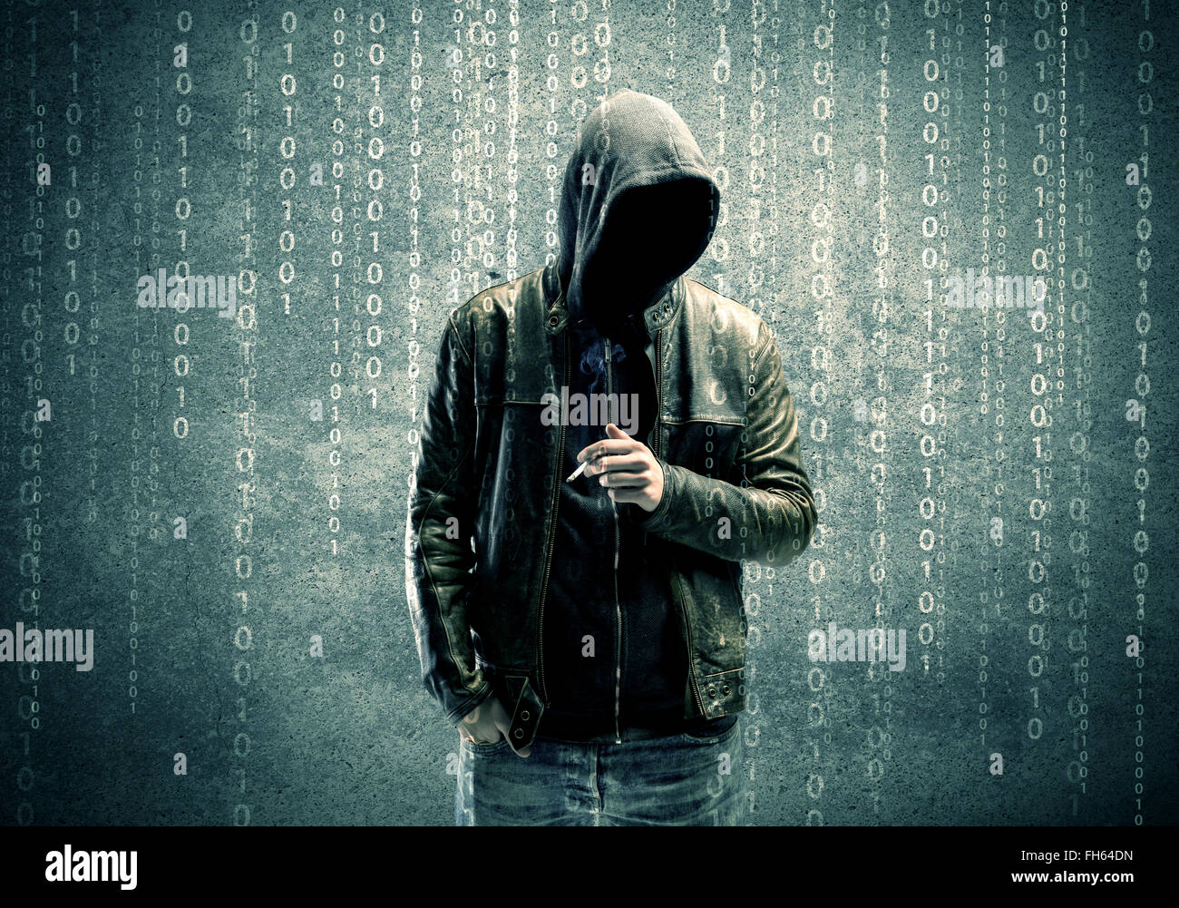 Angry mysterious hacker with numbers Stock Photo - Alamy