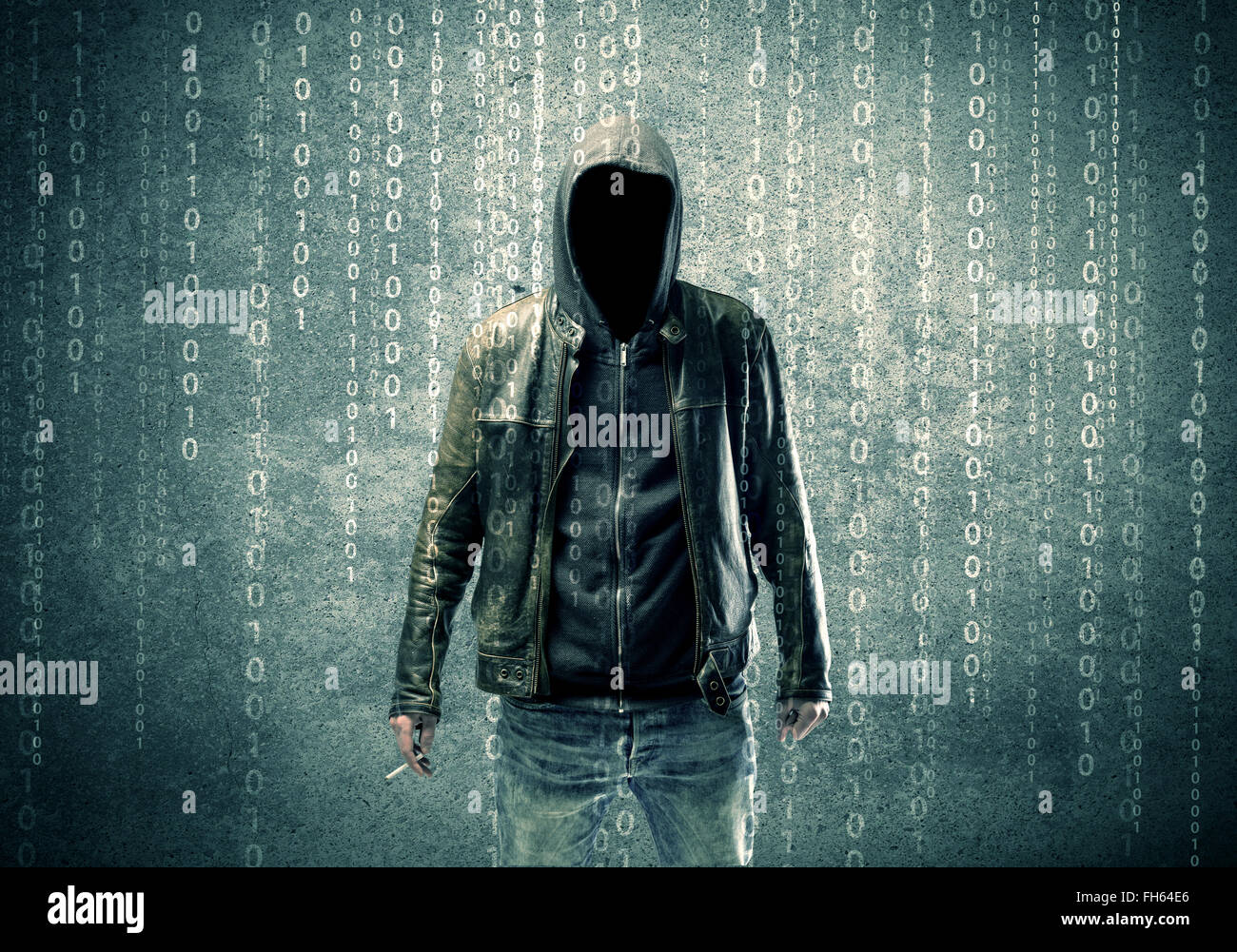 Angry mysterious hacker with numbers Stock Photo - Alamy