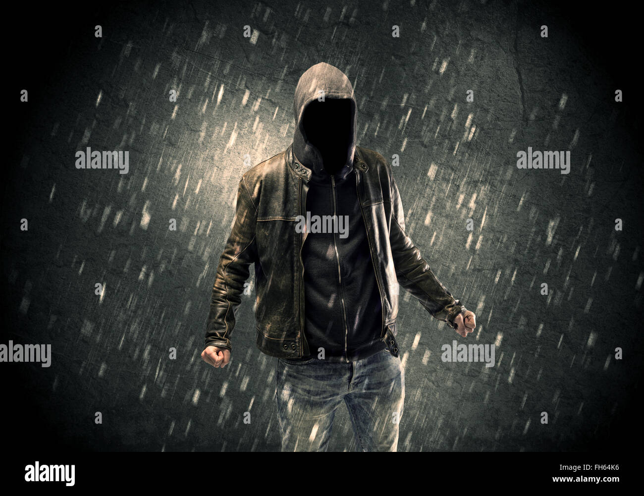 Unknown suspect standing in the dark Stock Photo - Alamy