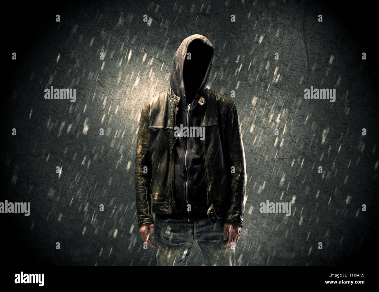Unknown suspect standing in the dark Stock Photo - Alamy